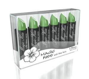 magic kiss lipstick set aloe vera color changing green