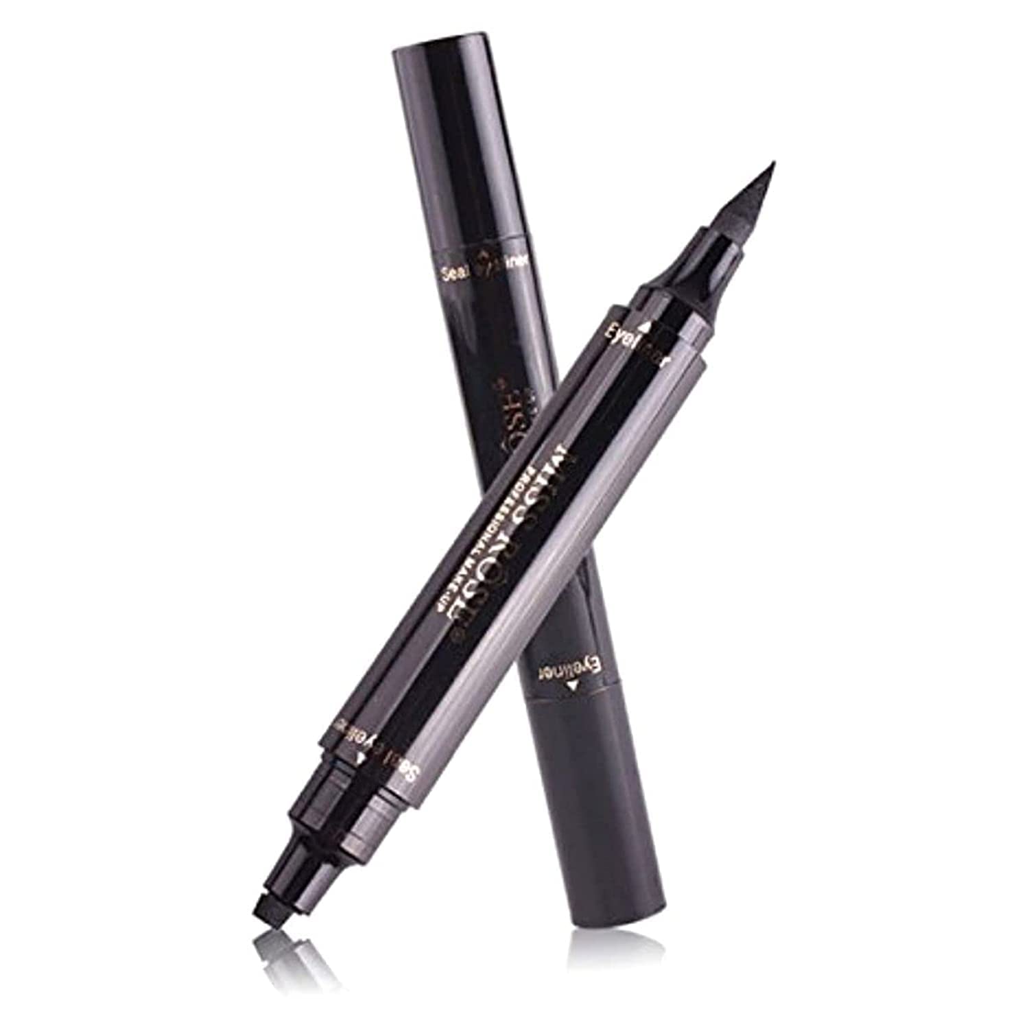 Miss Rose Brand Eyes Liner Liquid Make Up Pencil Waterproof Black Double-ended Makeup Stamps Eyeliner Pencil