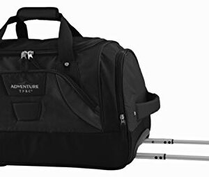 TPRC Adventure Rip-Stop Upright Rolling Duffel Bag, Black, 21 Inch