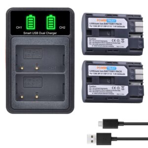 powertrust 2-pack bp-511 bp511a battery and lcd usb dual charger for canon eos 40d 300d 5d 20d 30d 50d