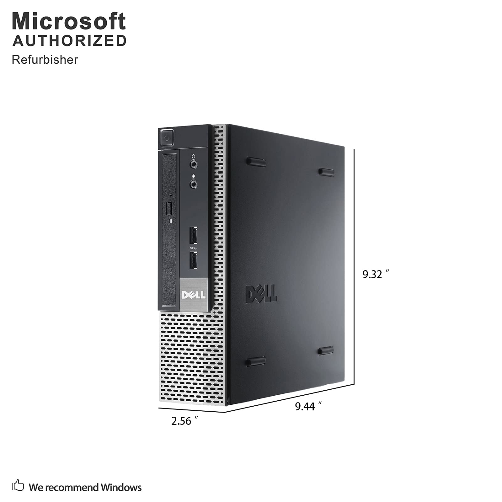 DELL Optiplex 9020 Ultra Small Form Factor Business Desktop Computer, Intel Quad-Core i5-4570S up to 3.6Ghz, 8GB RAM, 500GB HDD, DVD, USB 3.0, WIFI, Windows 10 Professional (Renewed']