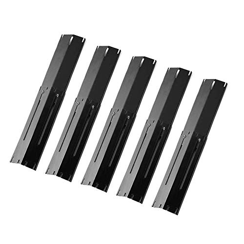 Outspark Universal Heat Plate Shield,Heat Tent,Flavorizer Bar,Burner Cover,Flame Tamer Replacement Parts for Gas Grill,Adjustable Extends from 11.75" up to 21",5 Pack,Porcelain Steel