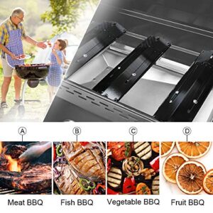 Outspark Universal Heat Plate Shield,Heat Tent,Flavorizer Bar,Burner Cover,Flame Tamer Replacement Parts for Gas Grill,Adjustable Extends from 11.75" up to 21",5 Pack,Porcelain Steel