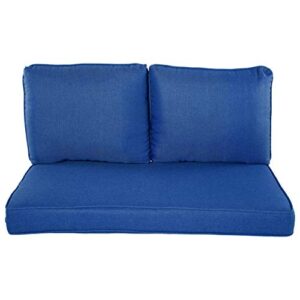 Quality Outdoor Living 29-CB02LV Loveseat Cushion, 46x26, Cobalt,3 Piece Assortment