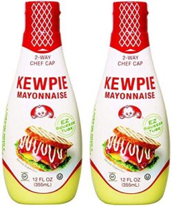 kewpie mayonnaise - japanese mayo sandwich spread squeeze bottle - 12 ounces (pack of 2)