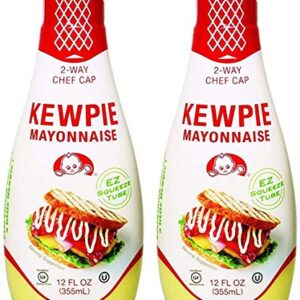 Kewpie Mayonnaise - Japanese Mayo Sandwich Spread Squeeze Bottle - 12 Ounces (Pack of 2)