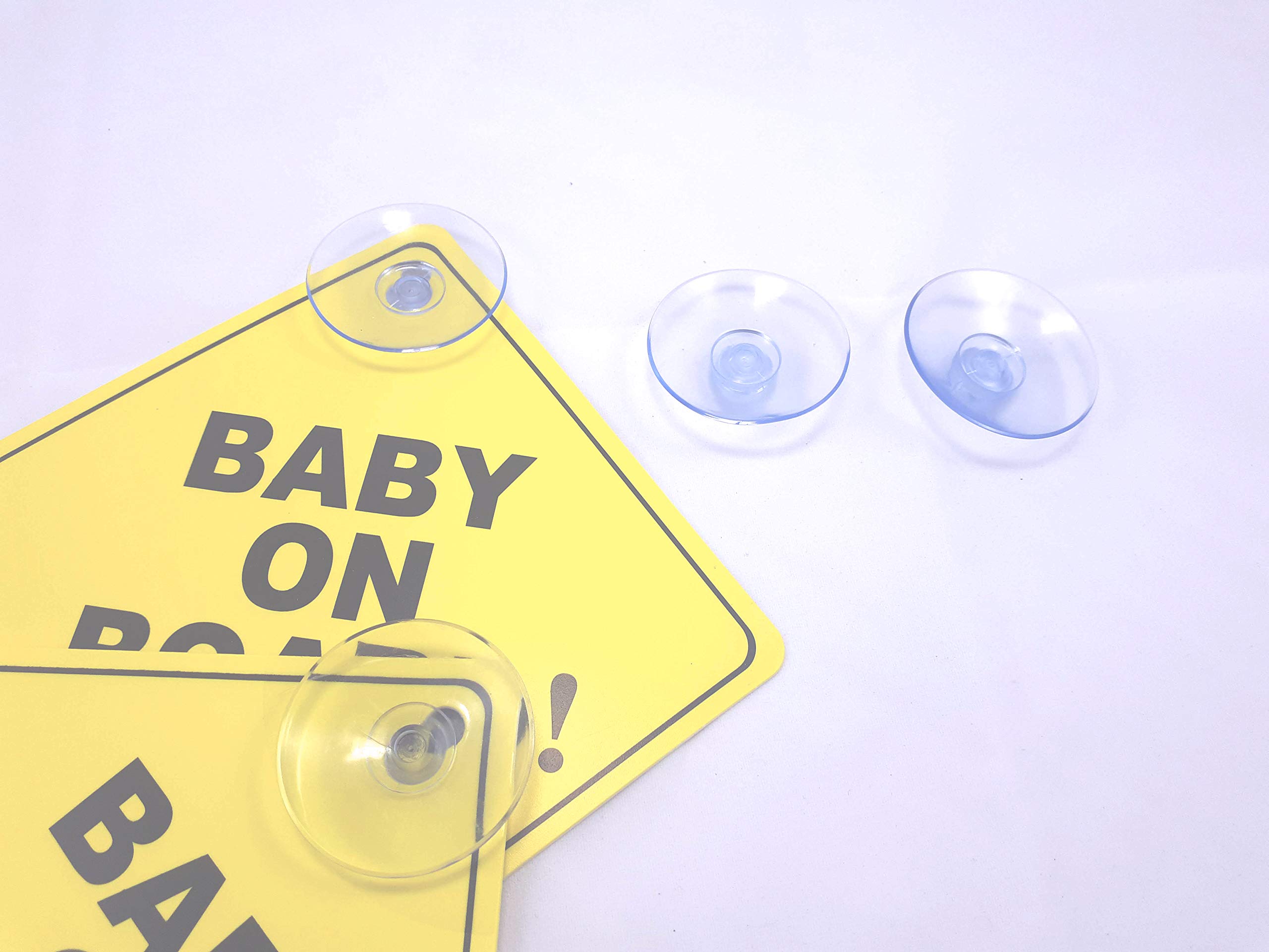 Kapel Baby on Board Sign with 4 Big Suction Cups. Thicker, Heat Resistant, Perfect in All Weathers