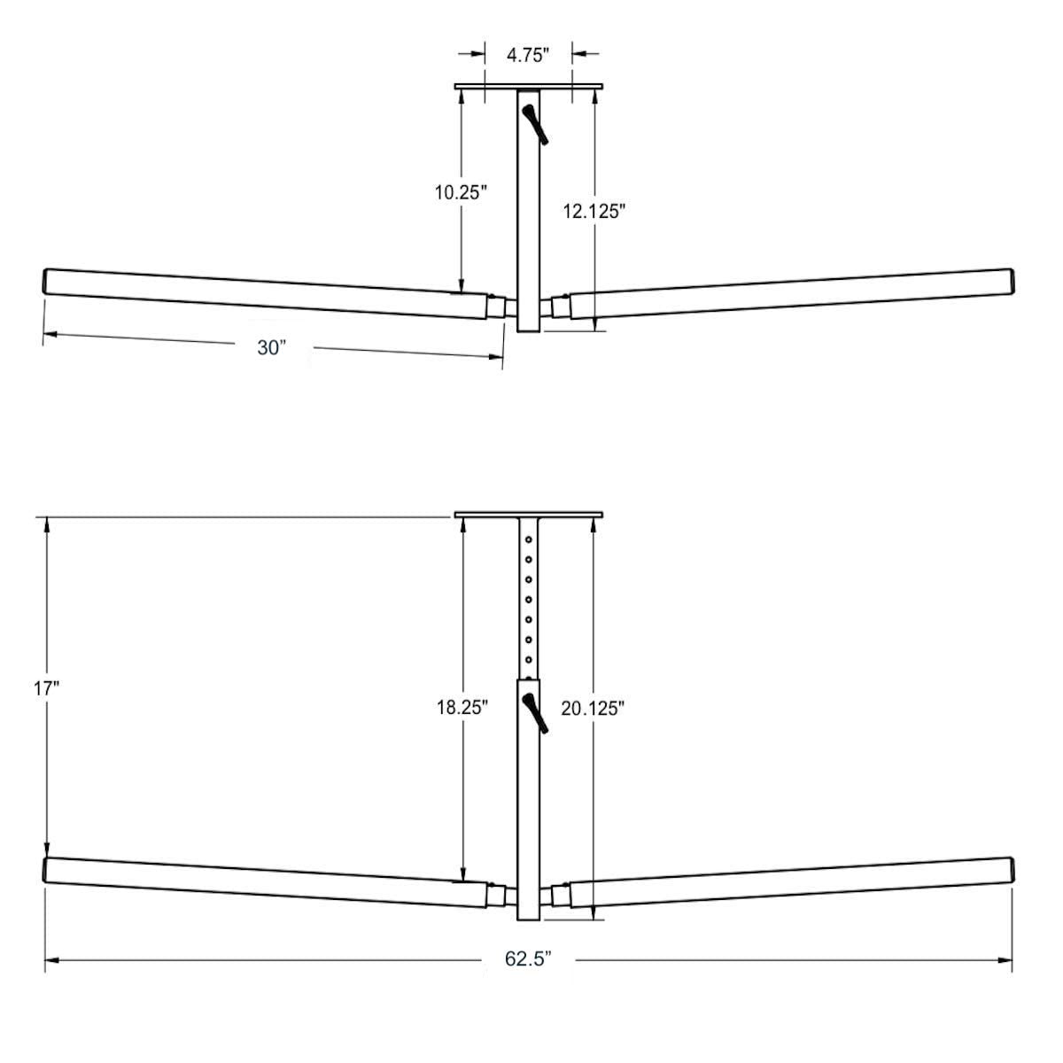 StoreYourBoard Double Ladder Ceiling Rack, Hi Port 2 Garage Storage and Organizer, Hanger Mount