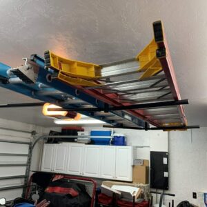 StoreYourBoard Double Ladder Ceiling Rack, Hi Port 2 Garage Storage and Organizer, Hanger Mount