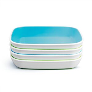 Munchkin® Splash™ 4 Piece Toddler Plates, Blue/Green