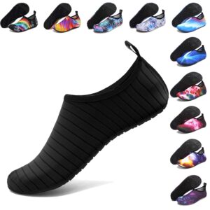 anluke water shoes barefoot aqua yoga socks quick-dry beach swim surf shoes for women men black/solid 40/41