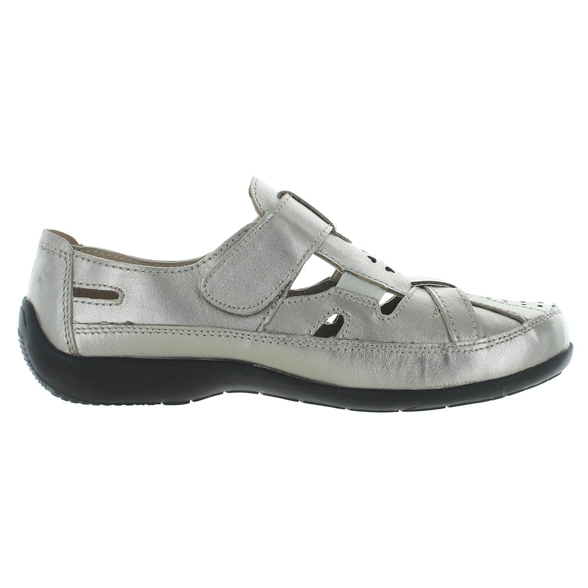 Ros Hommerson Chelsea 62005 Women's Casual Shoe: Silver/Leather 10.5 X-Narrow (4A) Velcro