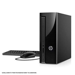 hp slim 270 high performance desktop tower, intel celeron g3930 processor, 4gb ddr4 memory, 500gb 7200rpm hard drive, dvd, wifi, bluetooth, keyboard and mouse, windows 10