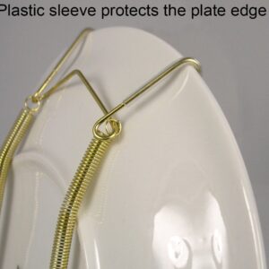 Creative Hobbies Deluxe Plate Display Hangers - Spring Style for 7-10 Inch Plates - Gold Wire with Hooks & Nails | Pack of 3