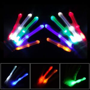 TOPTOY LED Gloves, Light Up Gloves for Kids Birthday Easter Gift Cool Fun Toys for 3-12 Year Old Boys Girls