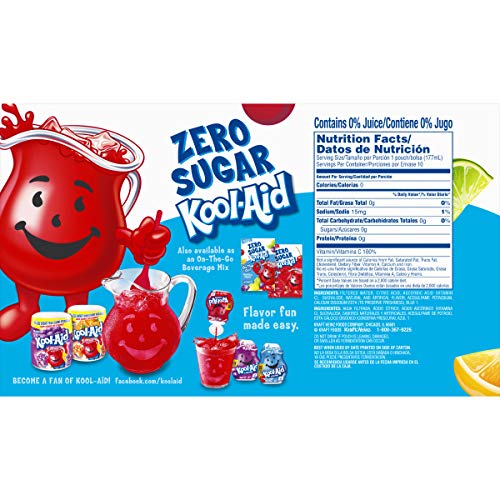 Kool-Aid Jammers Tropical Punch Zero Sugar Artificially Flavored Kids Soft Drink (10 ct Box, 6 fl oz Pouches)