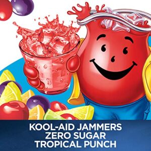 Kool-Aid Jammers Tropical Punch Zero Sugar Artificially Flavored Kids Soft Drink (10 ct Box, 6 fl oz Pouches)