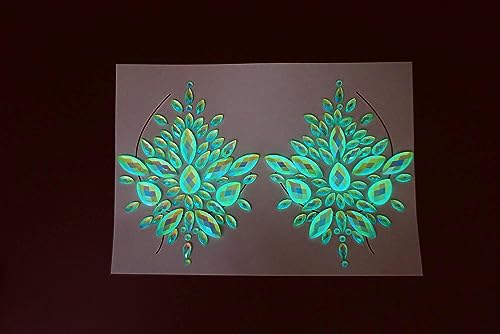 glow in the dark body gems halloween rave face jewels festival face gems sticker temporary tattoo body jewels sticker for halloween make up party