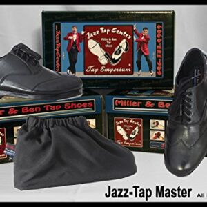 Miller & Ben Tap Shoes, Jazz-Tap Master, All Black Professional Tap Shoes (38.5 EU)