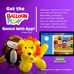 Deluxe Balloon Animal Kit with Web App 150 Balloons Balloon Pump Stickers Markers