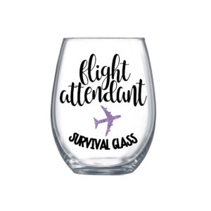 funny flight attendant gifts for women graduation idea stemless wine glass present her 0078