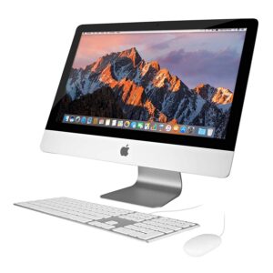 apple imac 21.5in 2.7ghz core i5 (me086ll/a) all in one desktop, 8gb memory, 256gb solid state drive, macos 10.12 sierra (renewed)