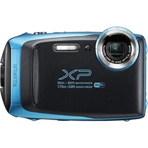 fujifilm finepix xp130 16.4mp digital camera, 5x optical zoom, 1080p full hd video, motion panorama 360, wi-fi, water/shock/freeze/dustproof, sky blue