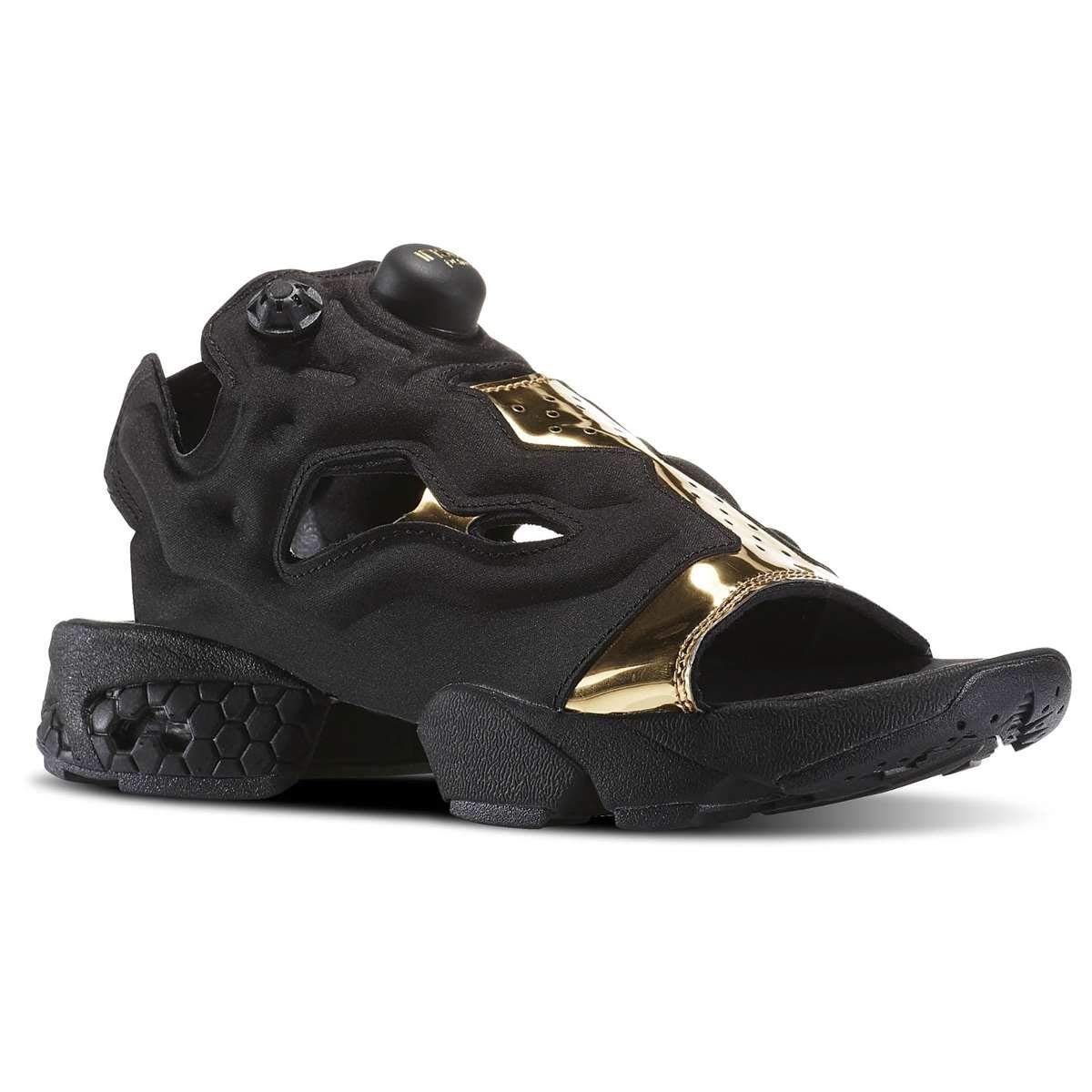 Reebok Women's Instapump Fury Sandal Mag, Black Gold,5 M US