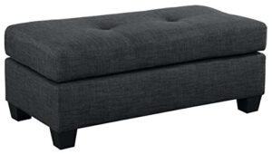 homelegance phelps 48" x 24" fabric ottoman, gray