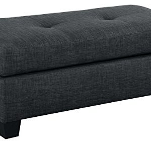 Homelegance Phelps 48" x 24" Fabric Ottoman, Gray