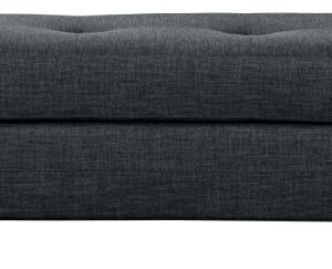 Homelegance Phelps 48" x 24" Fabric Ottoman, Gray