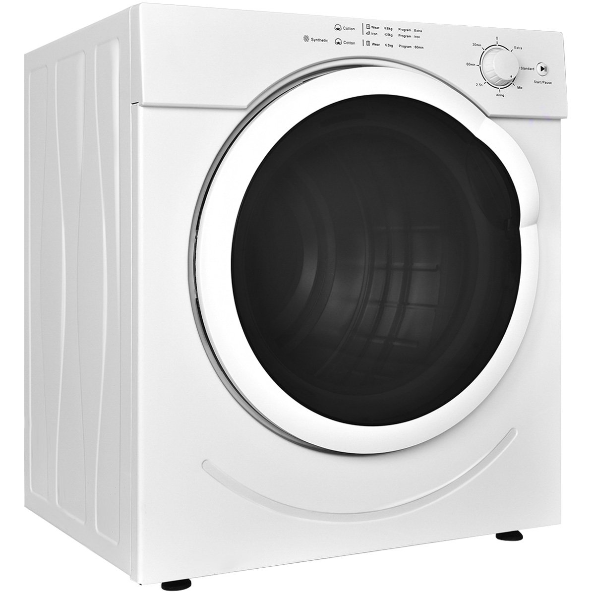 Costway Electric Tumble Dryer Compact Stainless Steel Clothes Dryer (3.21 Cu.Ft.)