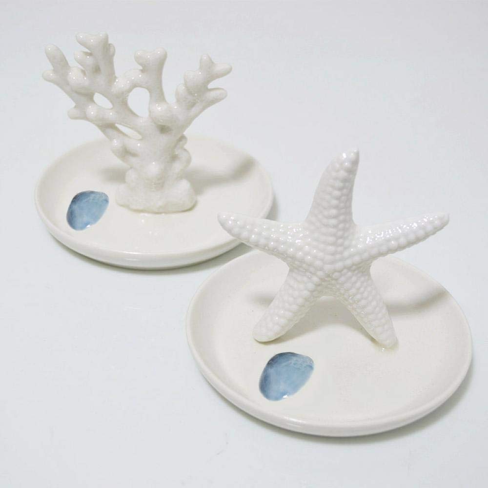 Ceramics Starfish/Coral/Sea Horse/Boat Anchor Tray Ring Dish Jewelry Dish Trinket Tray Dish Holder