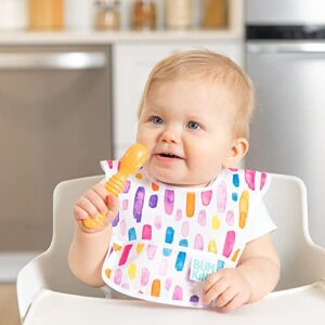 Bumkins Bibs, for Baby Girl or Boy, Infant 3-9 Months, Essential Must Have for Eating, Feeding, Baby Led Weaning, Mess Saving Waterproof Soft Fabric, Starter Bib 2-pk Watercolors and Brushstrokes