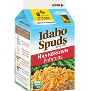 Idaho Spuds Premium Hashbrown Potatoes, Made from 100 Potatoes No Artificial Colors or Flavors NonGMO Certified Gluten Free Koshe,4.2 Ounce (Pack of 8)