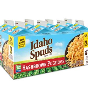 Idaho Spuds Premium Hashbrown Potatoes, Made from 100 Potatoes No Artificial Colors or Flavors NonGMO Certified Gluten Free Koshe,4.2 Ounce (Pack of 8)