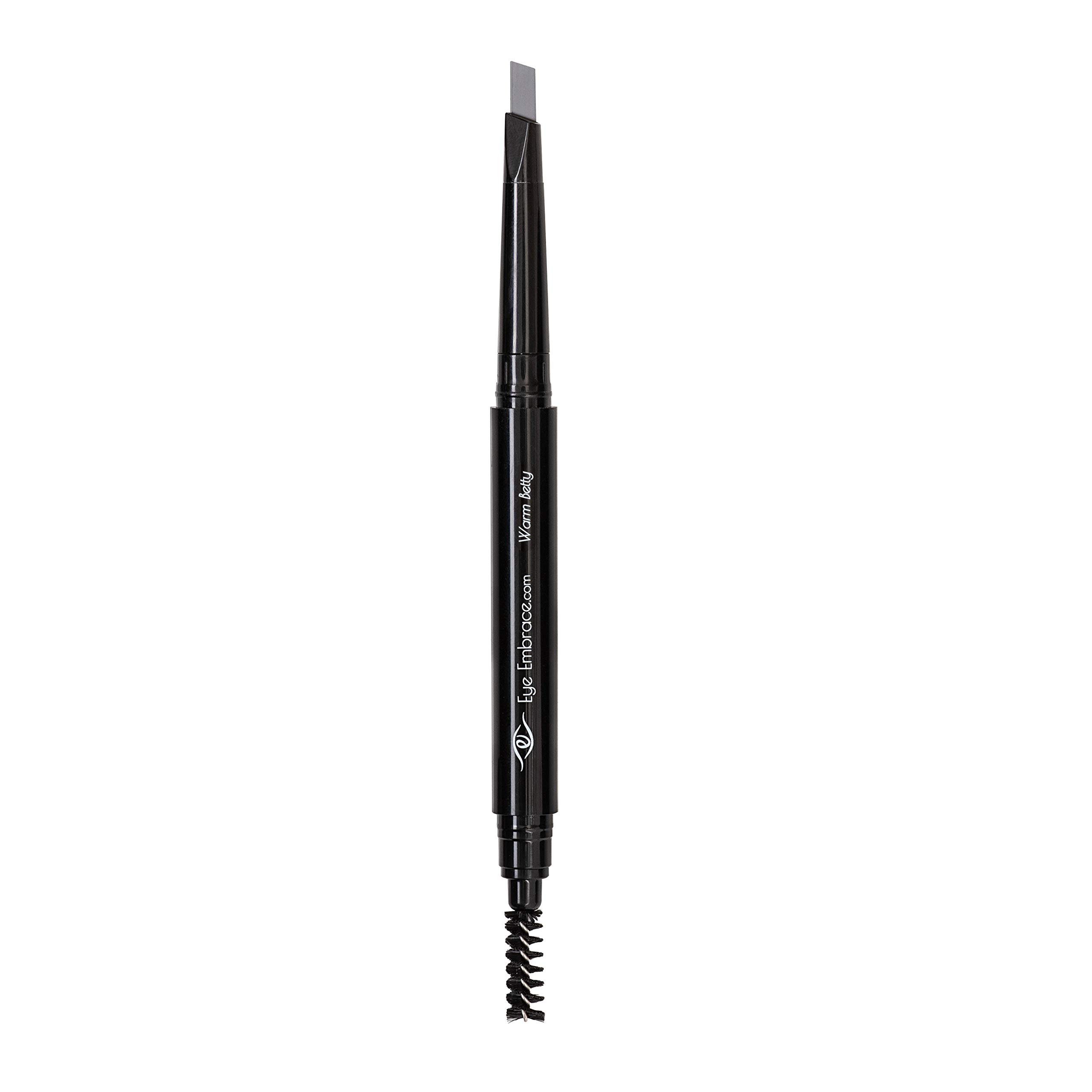 Eye Embrace Warm Betty: Light Gray Eyebrow Pencil – Waterproof, Double-Ended Automatic Angled Tip & Spoolie Brush, Cruelty-Free