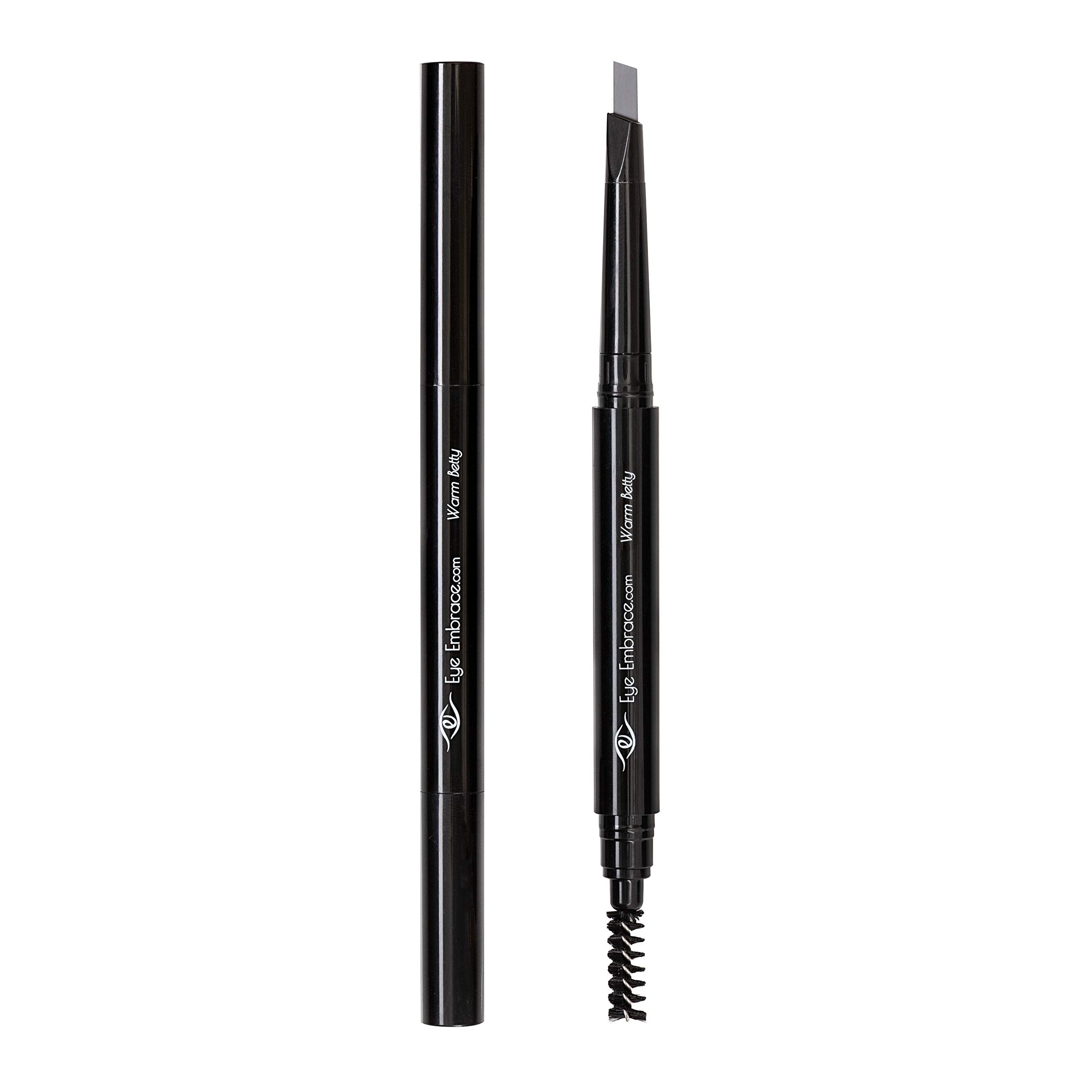 Eye Embrace Warm Betty: Light Gray Eyebrow Pencil – Waterproof, Double-Ended Automatic Angled Tip & Spoolie Brush, Cruelty-Free