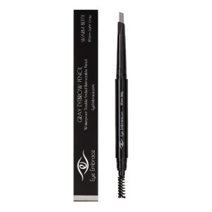 Eye Embrace Warm Betty: Light Gray Eyebrow Pencil – Waterproof, Double-Ended Automatic Angled Tip & Spoolie Brush, Cruelty-Free