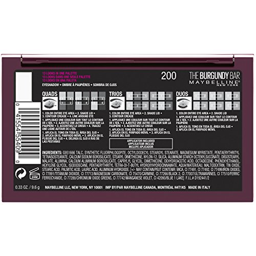 Maybelline Eyeshadow Palette, The Burgundy Bar