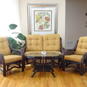 Malibu Lounge Living Accent Armchair Natural Rattan Wicker Handmade Design with Cushion