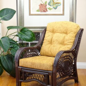 Malibu Lounge Living Accent Armchair Natural Rattan Wicker Handmade Design with Cushion