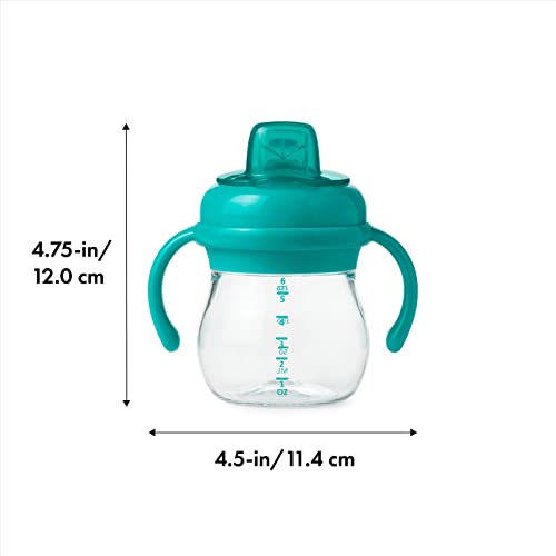 OXO Tot Transitions Soft Spout Sippy Cup with Removable Handles, Teal, 6 Ounce