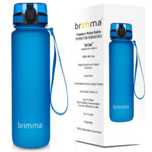 Brimma Premium Sports Water Bottle with Leak Proof Flip Top Lid - Eco Friendly & BPA Free Tritan Plastic - Must Have for The Gym, Yoga, Running, Outdoors, Cycling, and Camping