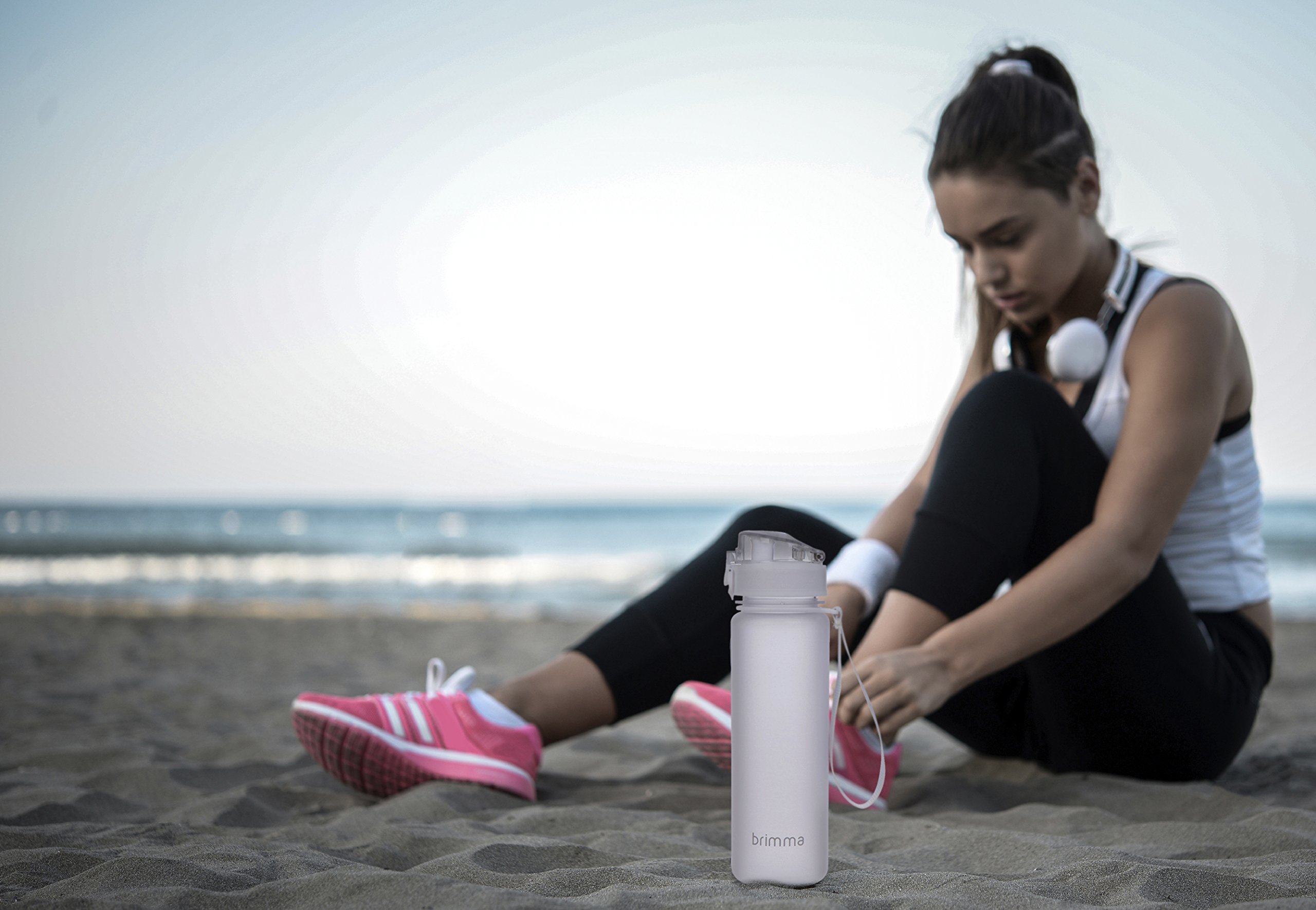 Brimma Premium Sports Water Bottle with Leak Proof Flip Top Lid - Eco Friendly & BPA Free Tritan Plastic - Must Have for The Gym, Yoga, Running, Outdoors, Cycling, and Camping