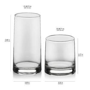 Libbey Cabos 16-Piece Tumbler and Rocks Glass Set