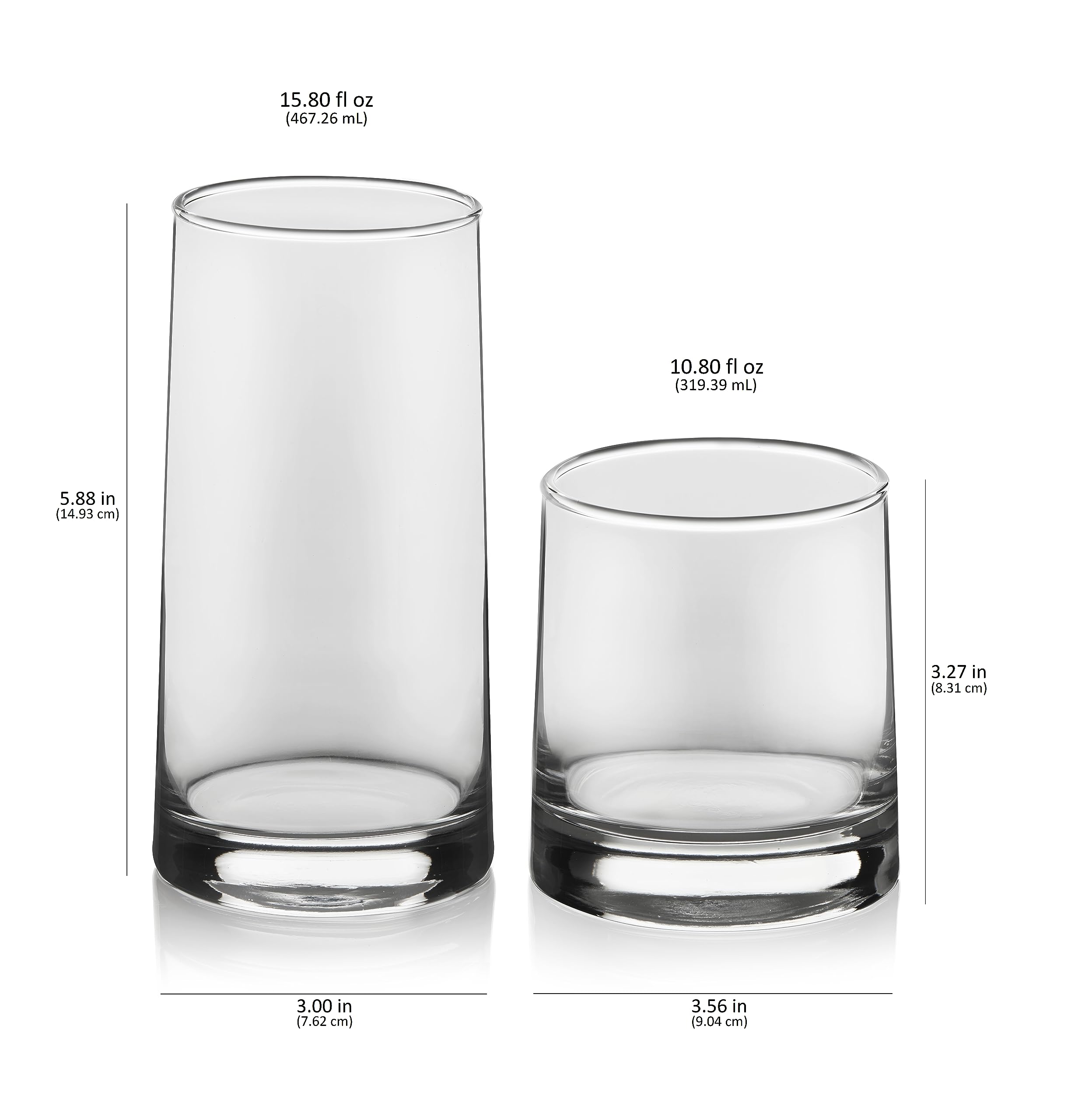 Libbey Cabos 16-Piece Tumbler and Rocks Glass Set