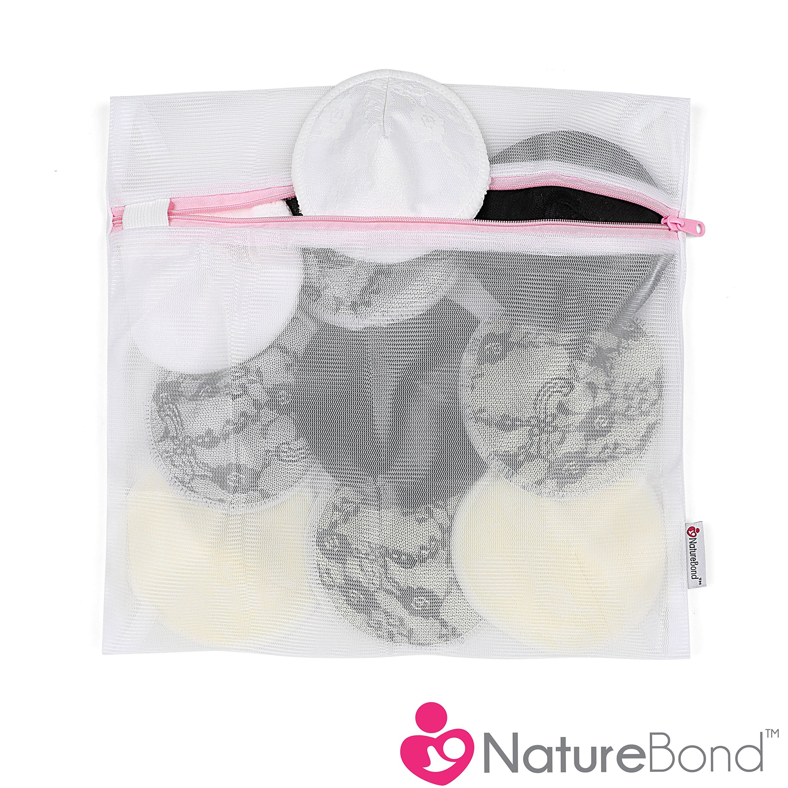 NatureBond Reusable Nursing Pads. Set of 10 Nipple Pads for Breastfeeding, Breathable Breast Pads for Breastfeeding with Wash Bag & Box, Organic Viscose Made from Bamboo