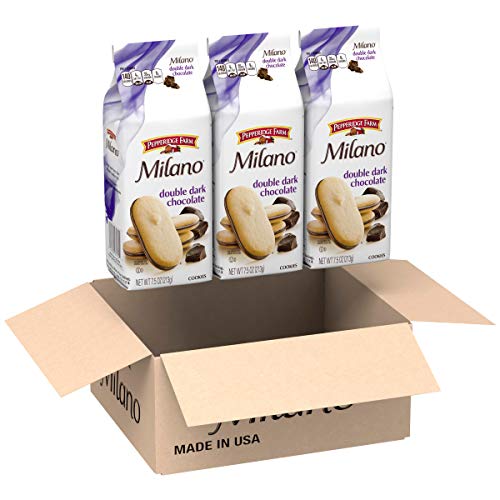 Pepperidge Farm Milano Cookies, Double Dark Chocolate, 7.5 Ounce (Pack of 3)