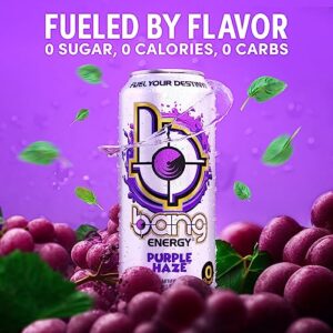 Bang Energy Purple Haze, Sugar-Free Energy Drink, 16 Ounce (Pack of 12)